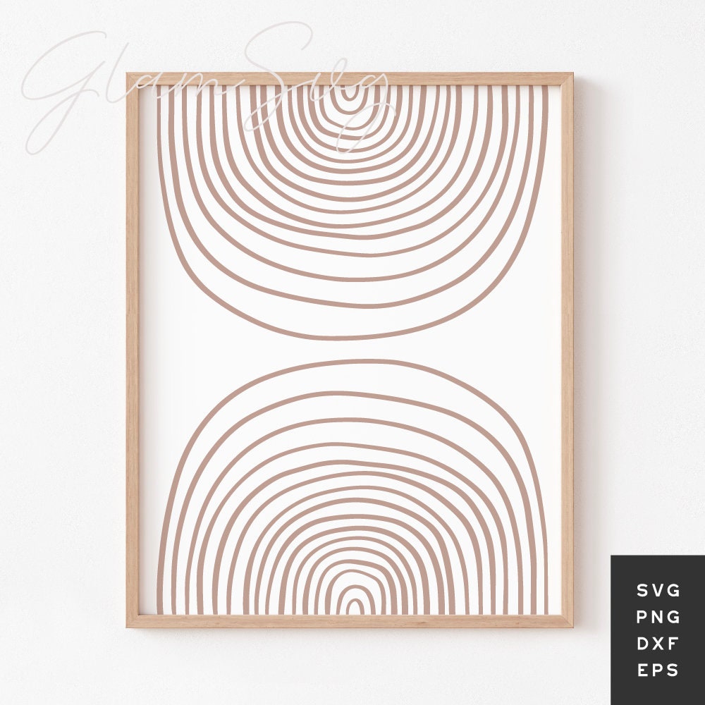 Boho Rainbows SVG | Mid Century Modern Line Art Home Decor SVG Cut ...