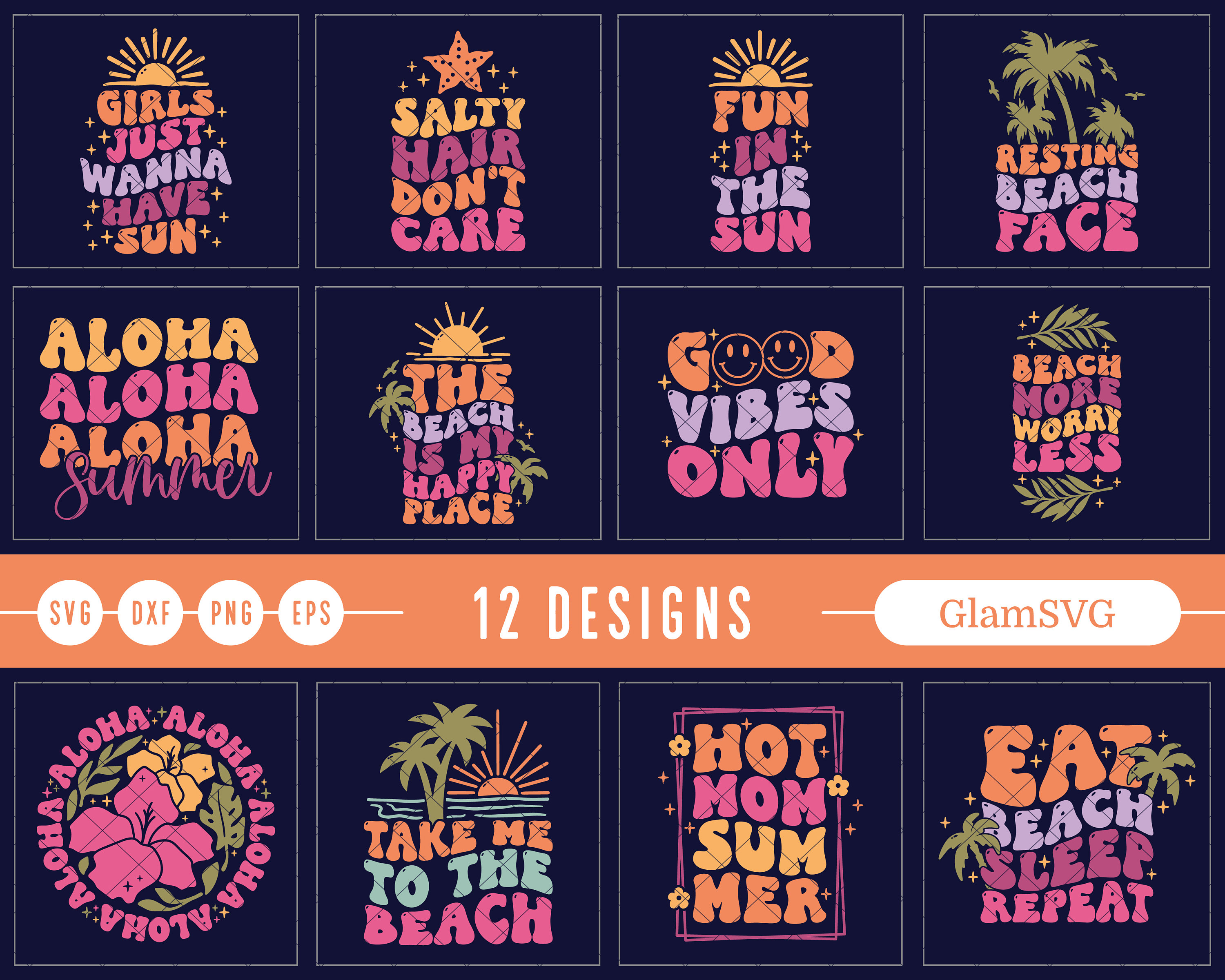 Retro Summer SVG Bundle Summer SVG Summertime Svg Summer - Etsy
