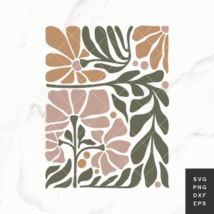 Boho Flowers SVG | Botanical SVG | Floral Danish Pastel Home Decor SVG ...