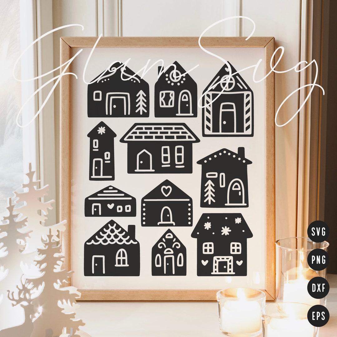 Scandinavian Winter Houses SVG | Christmas Village SVG Cut Files for ...