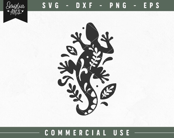 Lizard SVG Folk Art Gecko Svg Reptile SVG Cut Files for - Etsy