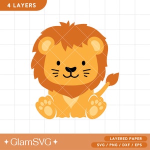 Lion Paper Piecing SVG | Baby Lion Layered Paper SVG | Cardstock ...