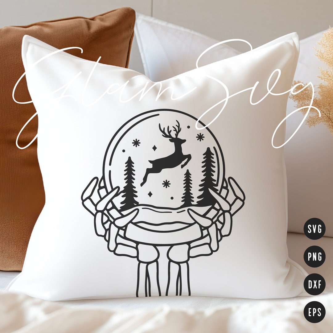 Winter Snow Globe SVG | Skeleton Hand SVG Cut Files for Cricut | Hand ...