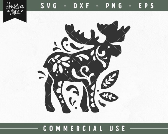 Moose SVG Folk Art Moose Svg Forest Animal SVG Cut Files for - Etsy