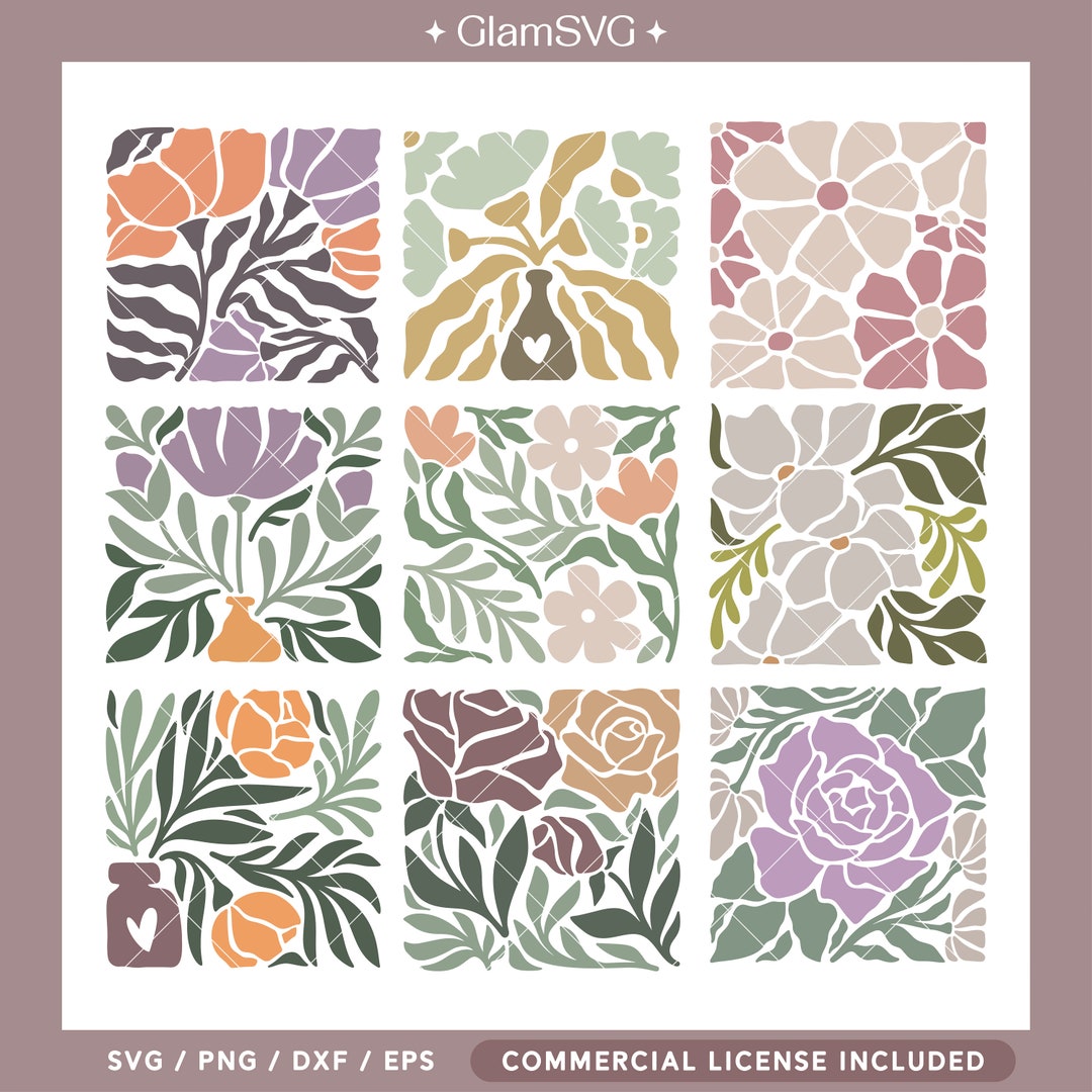 Danish Pastel Flowers SVG Bundle | Flowers SVG | Floral Svg | Abstract ...