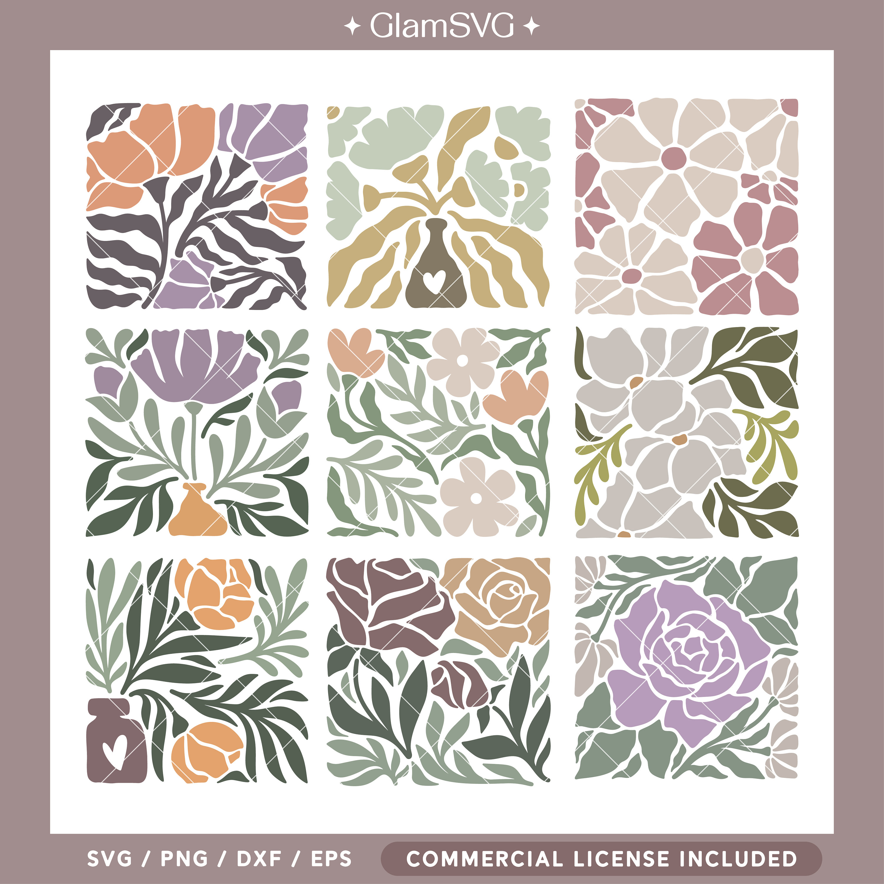 Danish Pastel Flowers SVG Bundle | Flowers SVG | Floral Svg | Abstract ...