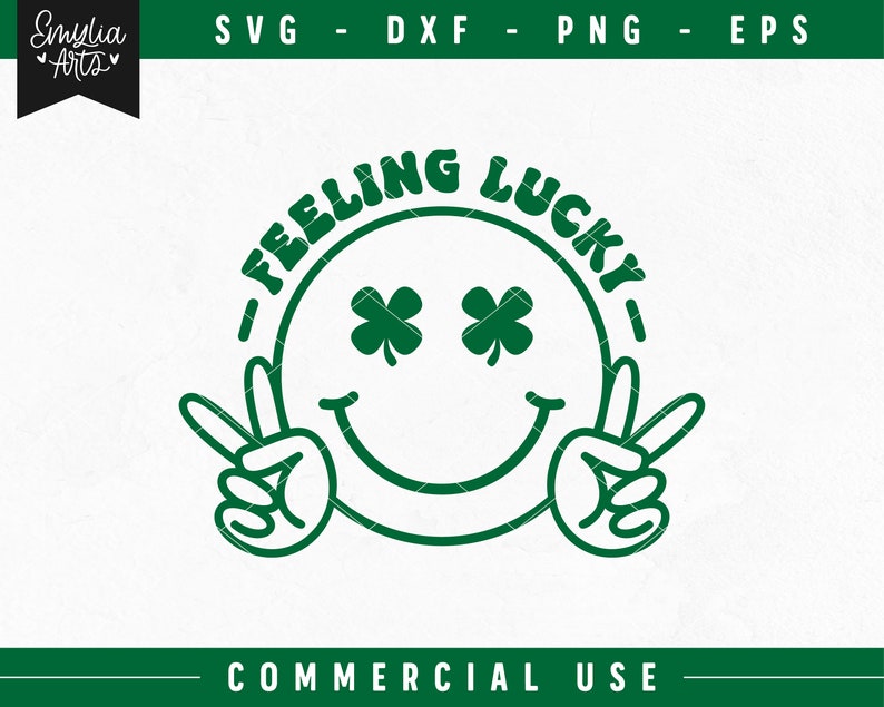 Feeling Lucky Retro SVG St. Patrick's Day Smiley SVG - Etsy