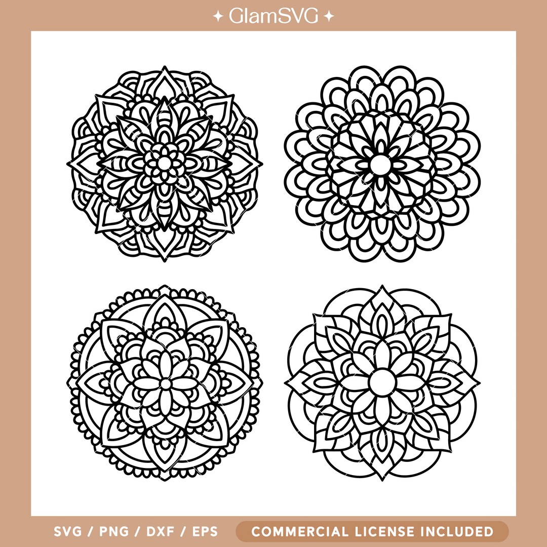 Mandalas SVG Bundle | Mandala SVG Cut Files for Cricut | Hand Drawn SVG ...