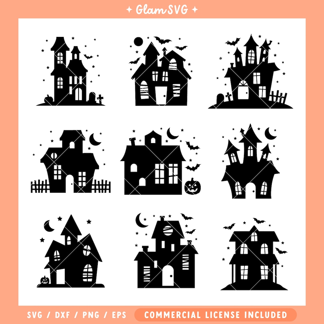 Haunted Houses SVG Bundle | Halloween SVG Cut Files for Cricut ...