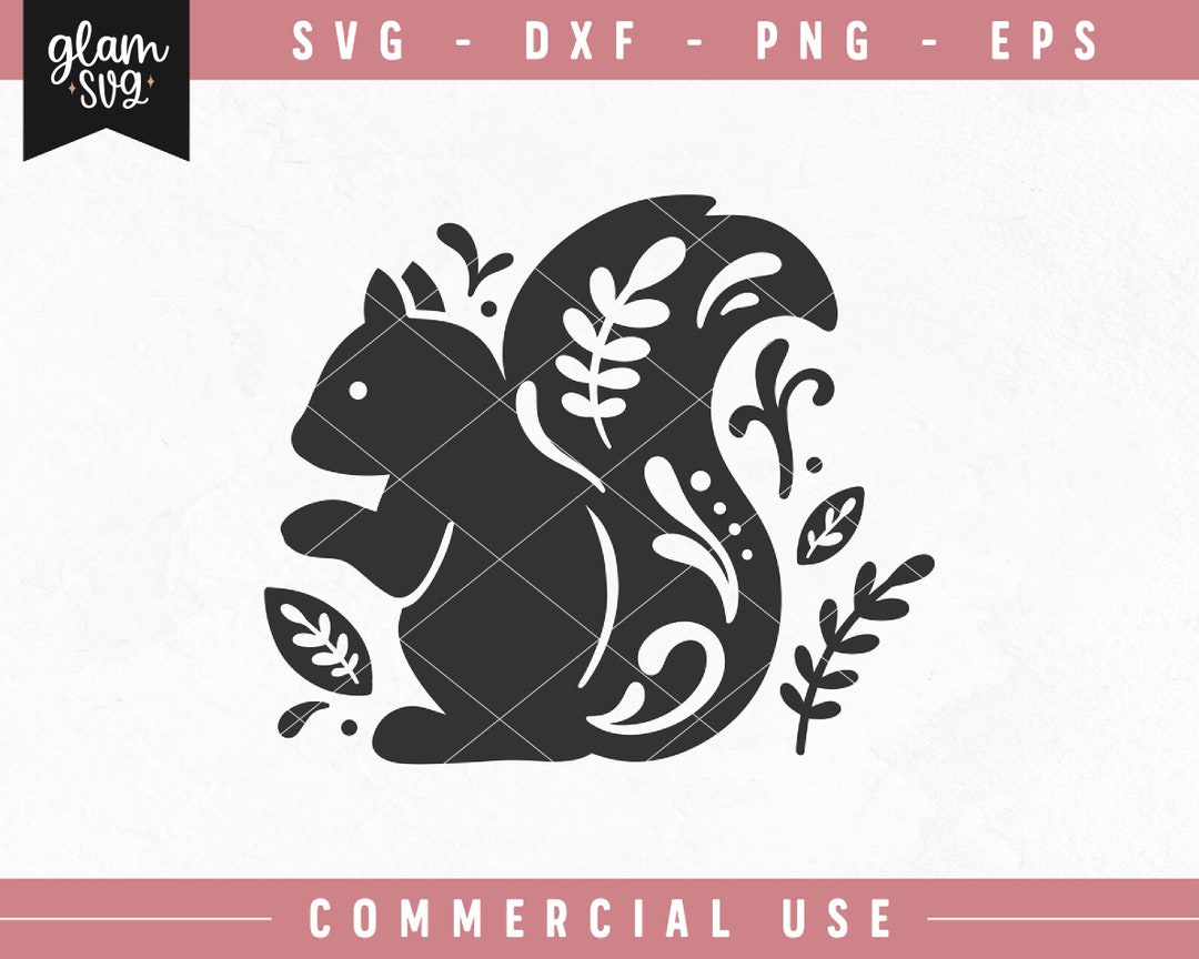Squirrel SVG Folk Art Squirrel Svg Forest Animal SVG Cut - Etsy