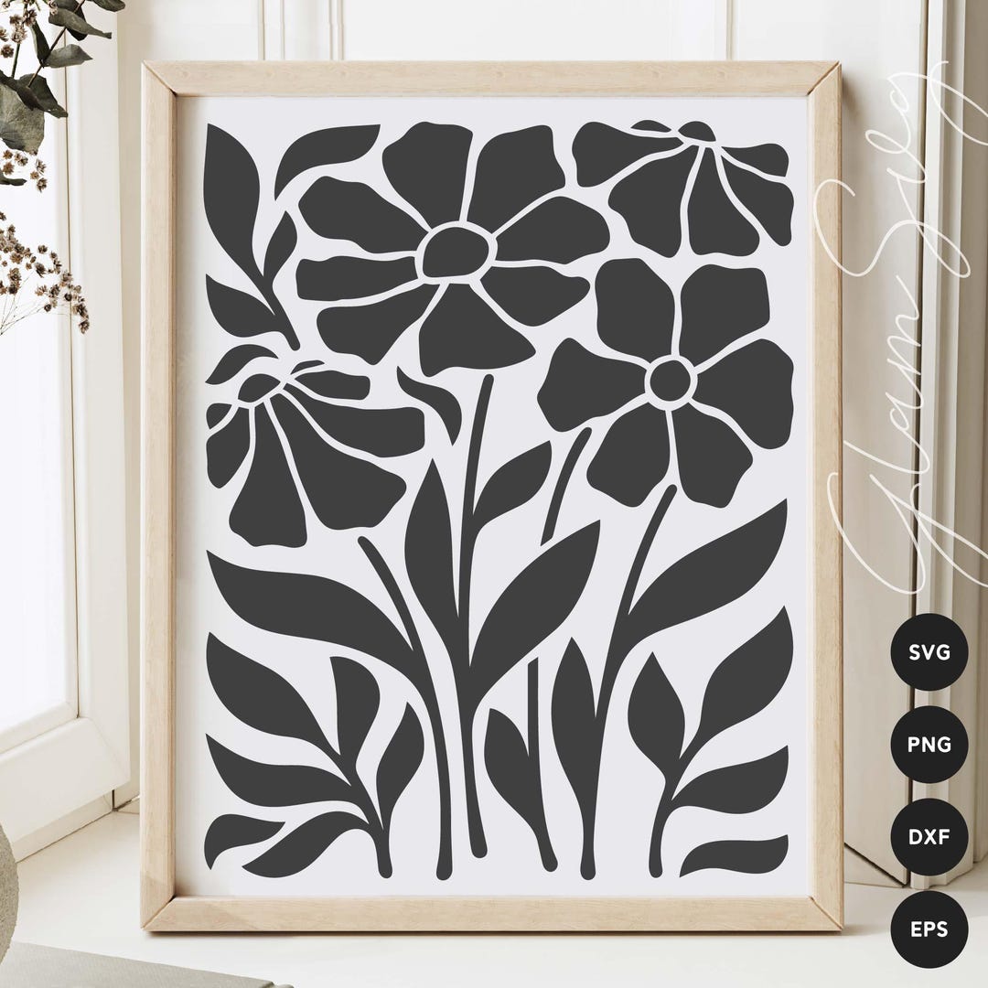 Boho Flowers SVG | Botanical SVG | Floral Home Decor SVG Cut Files for ...