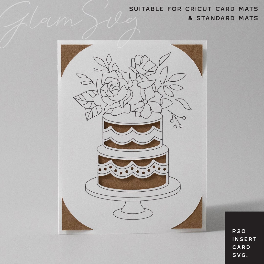 Cake and Flowers Insert Card SVG | R20 Cricut Joy Insert Card SVG ...