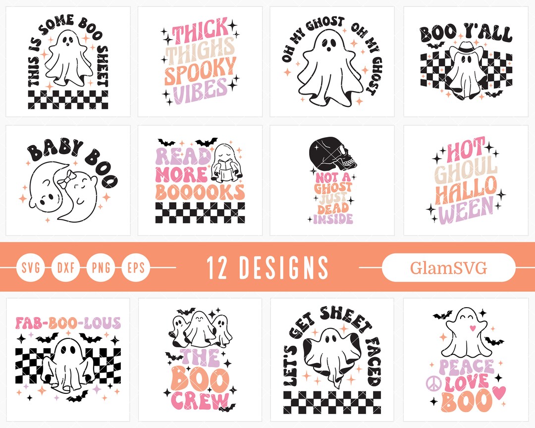 Halloween Retro SVG Bundle | Ghost SVG | Halloween Quotes SVG - Etsy