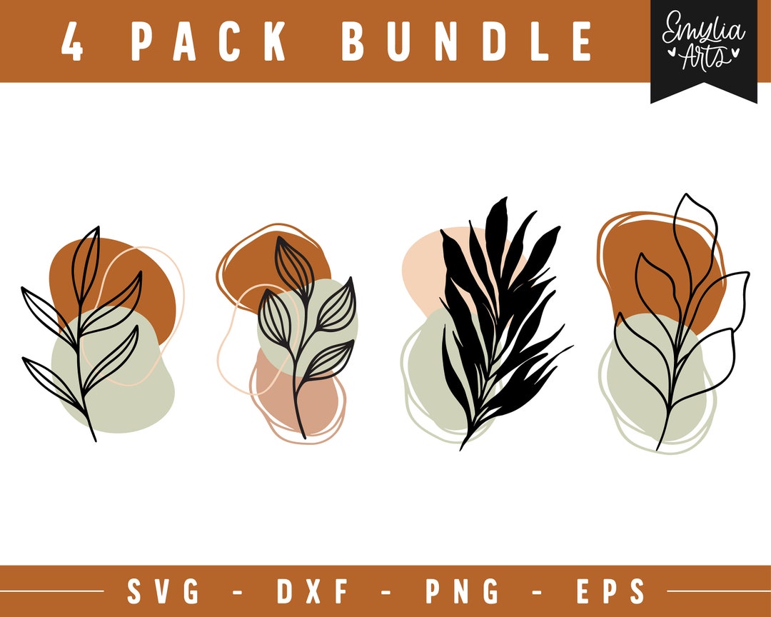 Modern Boho Botanical SVG Bundle, Boho SVG, Leaves Branch Svg, Boho Svg ...
