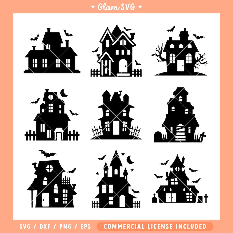 Haunted House Svg - Etsy
