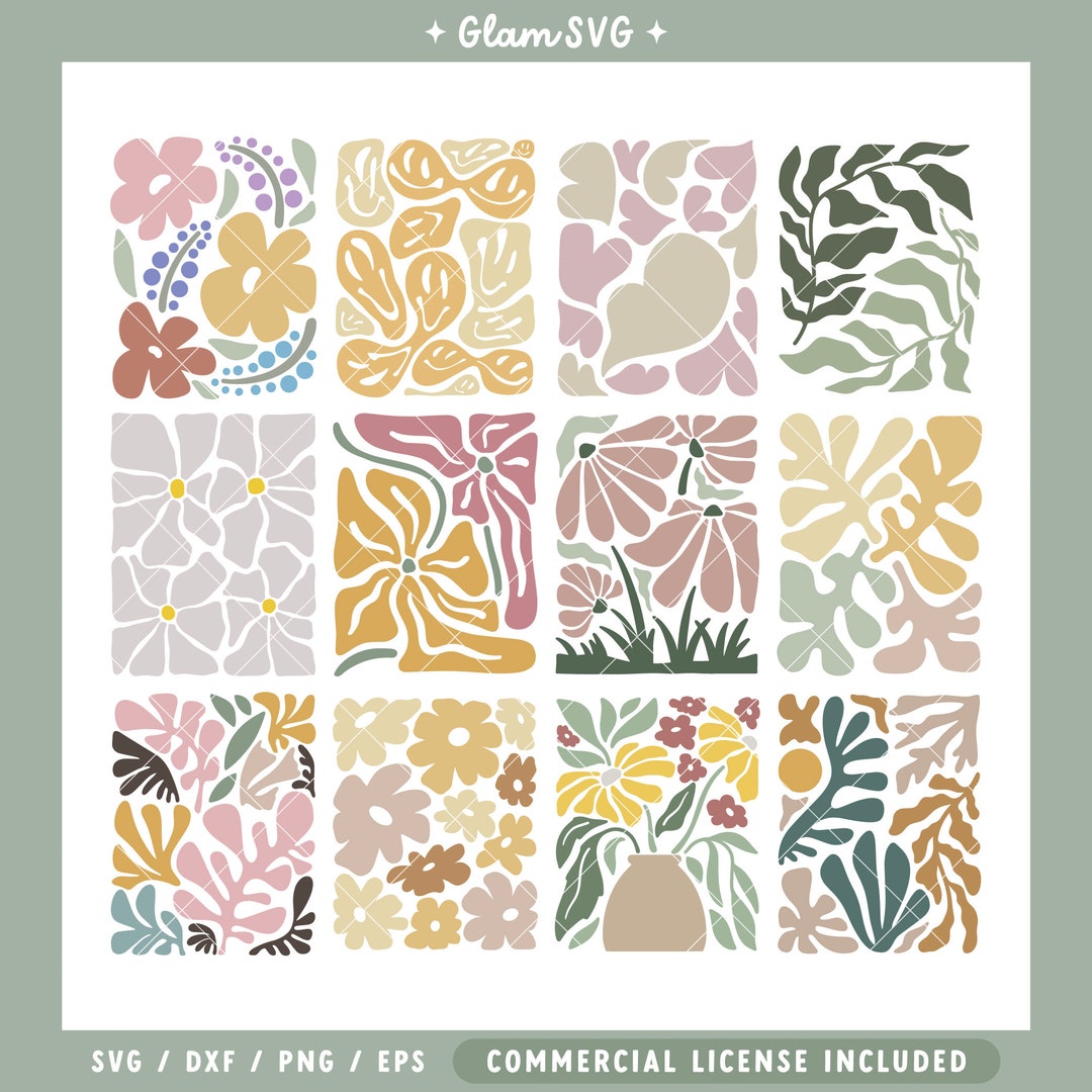 Danish Pastel Flowers SVG Bundle, Flowers Svg, Floral Svg, Abstract Svg ...