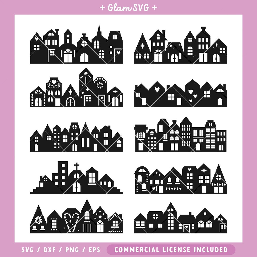Christmas Houses SVG Bundle | Christmas Village SVG Cut Files for ...