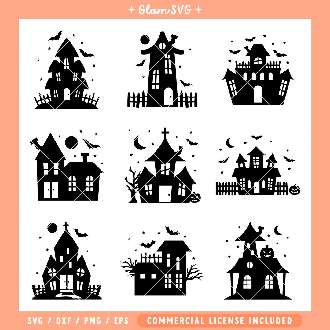 Haunted Houses SVG Bundle | Halloween SVG Cut Files for Cricut ...