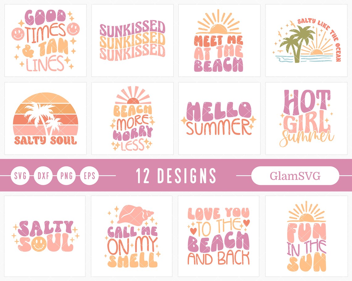 Retro Summer SVG Bundle Summer SVG Summertime Svg Summer - Etsy