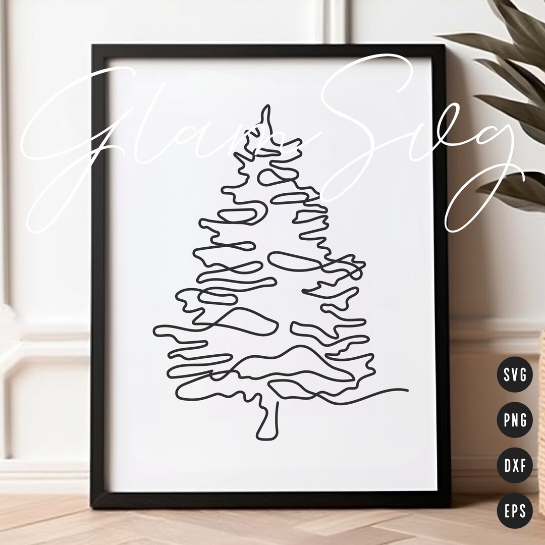Winter Tree Continuous Line SVG | Winter Home Decor SVG Cut Files for ...