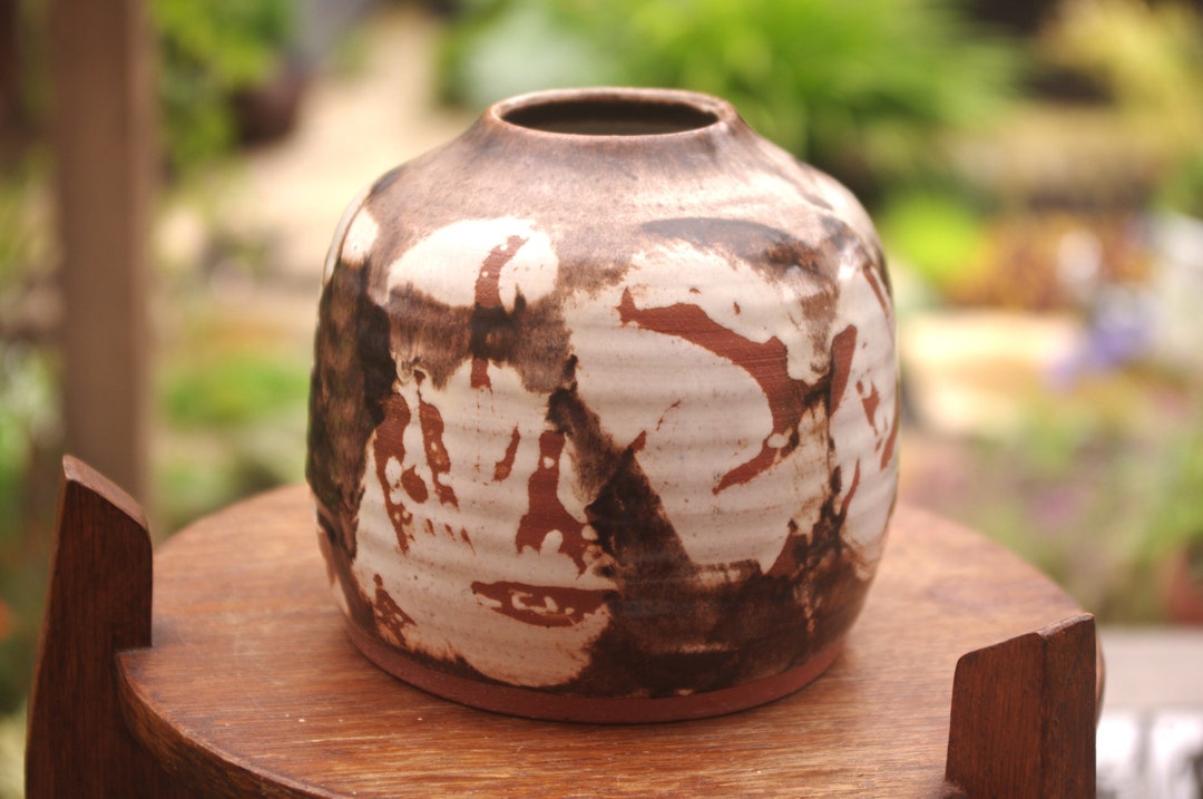 Vintage Mid Century Drip Glaze Moon Pot Vase - Etsy