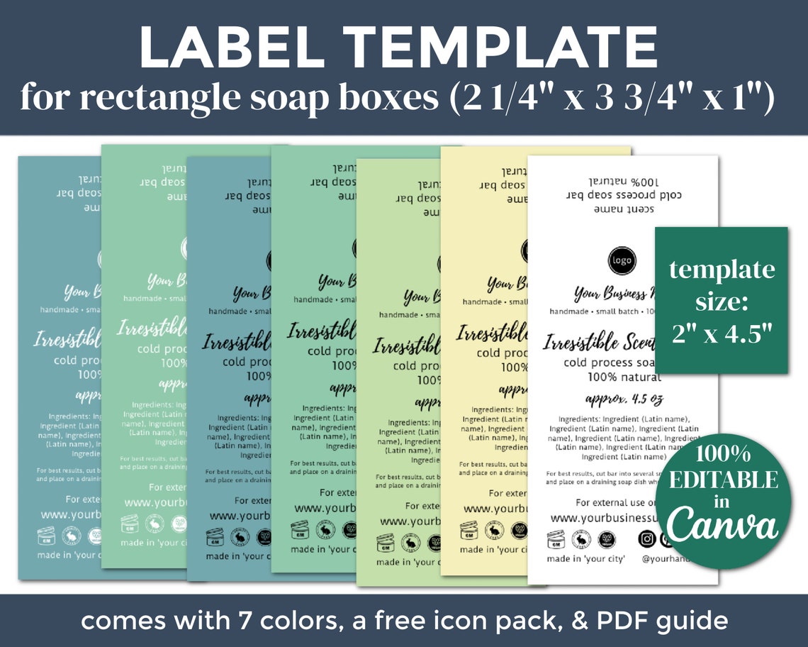 Editable Soap Box Label Template DIY Skin Care Label With - Etsy