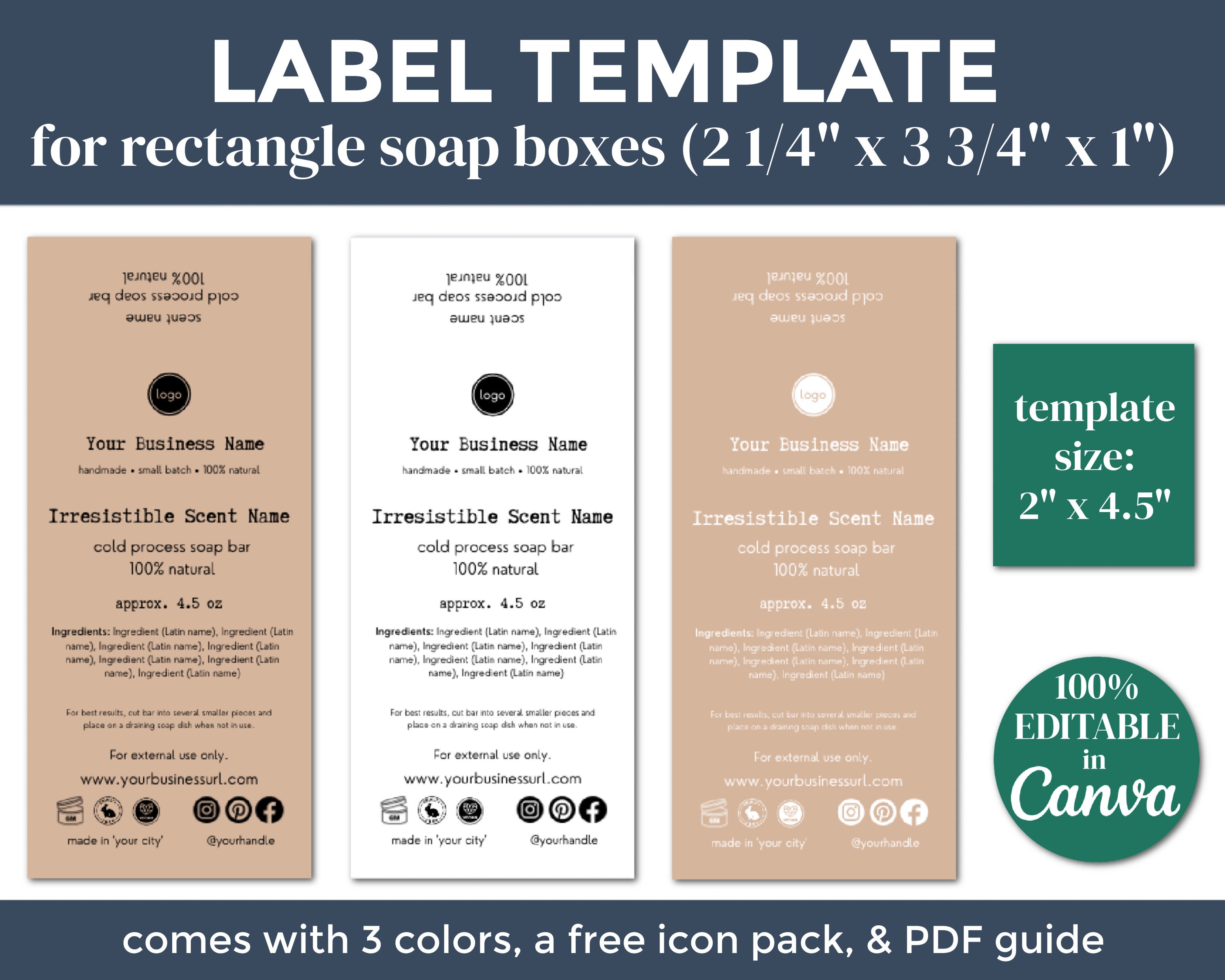 Editable Soap Box Label Template DIY Skin Care Label With - Etsy