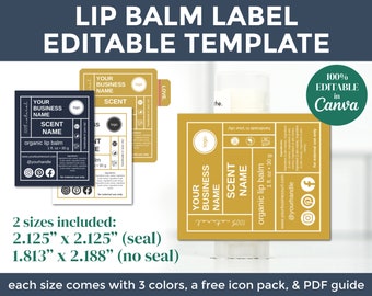Editable Lip Balm Label Template Silhouette Bear and Elk. - Etsy
