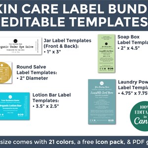 55 Skin Care Label Templates for Handmade Businesses Editable in Canva ...