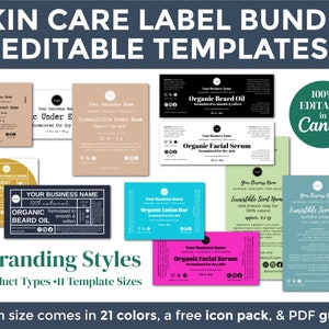 55 Skin Care Label Templates for Handmade Businesses Editable in Canva ...