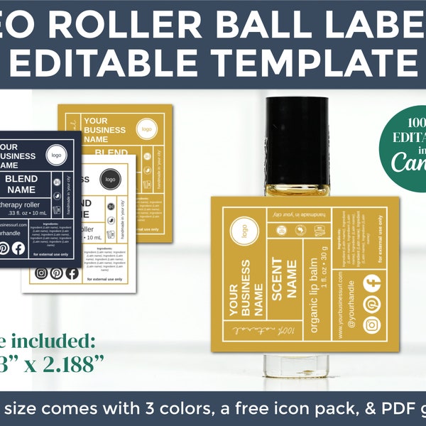 Roller Bottle Labels - Etsy