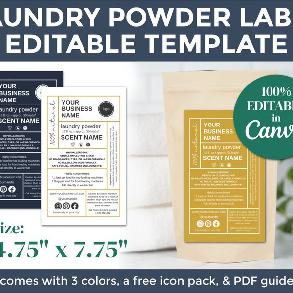 Laundry Detergent Label - Etsy