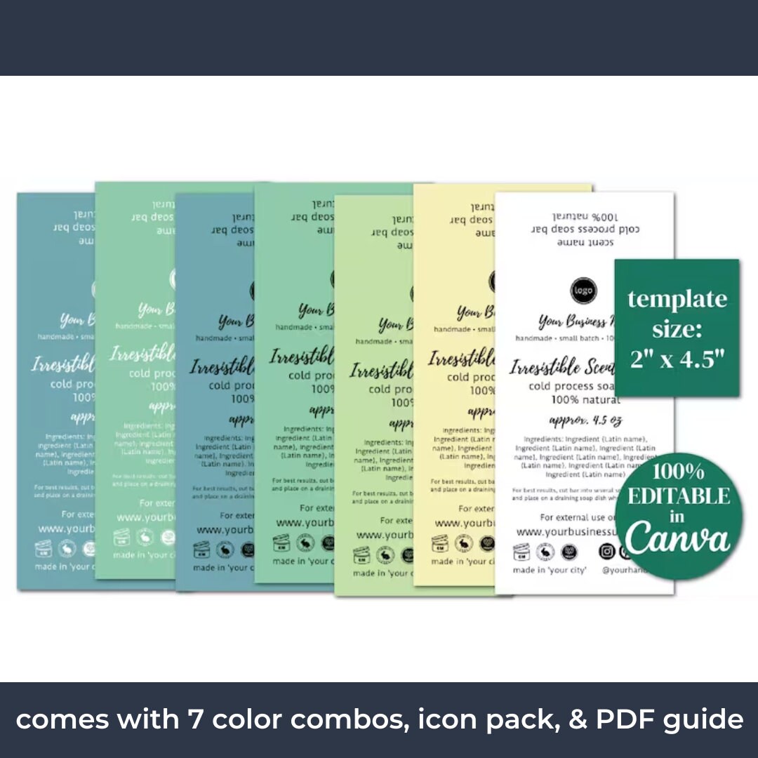 Editable Soap Box Label Template DIY Skin Care Label With Script, Sans ...