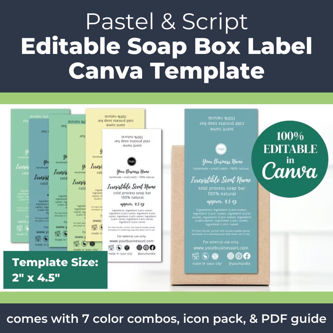 Editable Soap Box Label Template • DIY Skin Care Label With Script ...