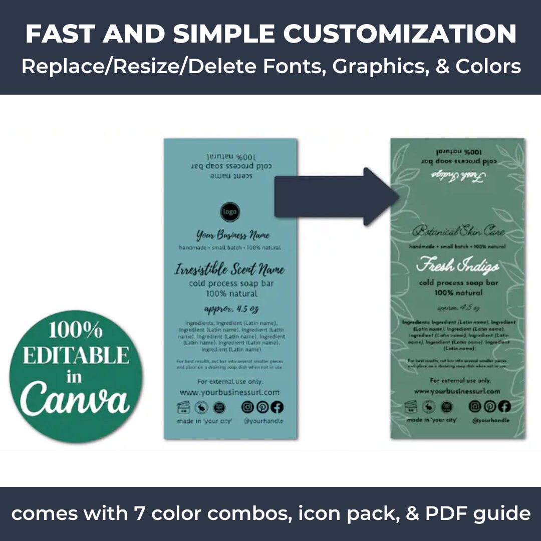 Editable Soap Box Label Template • DIY Skin Care Label With Script ...