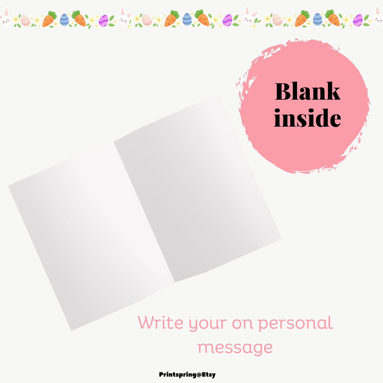 Printable Easter Card Instant Digital Download, 5x7 Folding Card, Blank ...