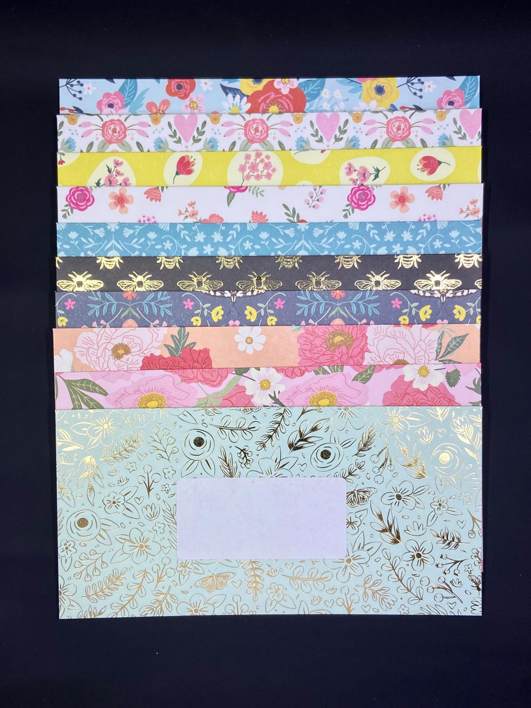 Radiant Floral Envelopes, Gold Metallic, Snail Mail, Happy Mail, Letter ...
