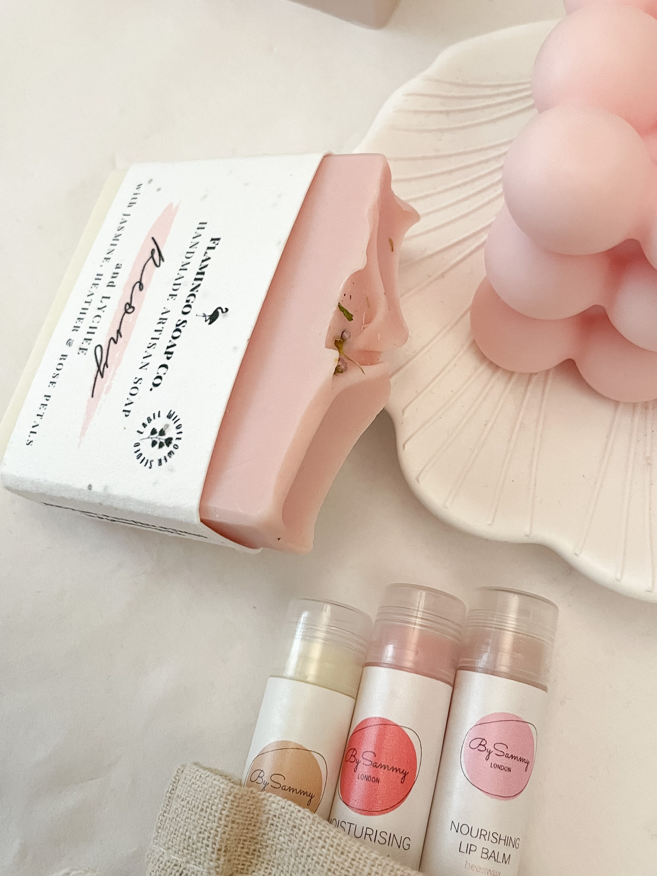 Pink Themed Gift Box Pink Bubble Candle Peony Soap Lip - Etsy UK