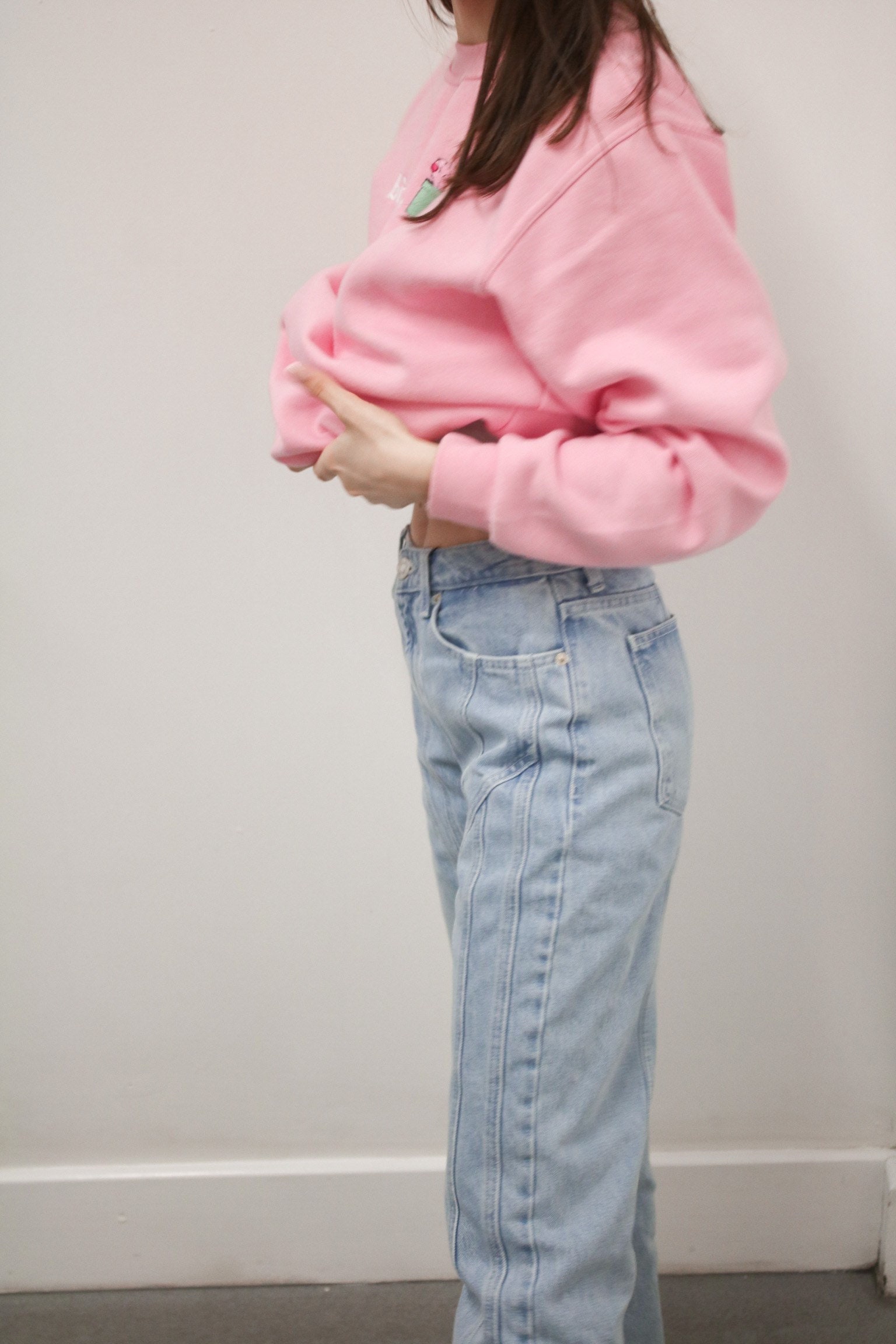 Bittersweet Embroidered Pink Sweatshirt | Unisex | Summer Sweatshirts ...