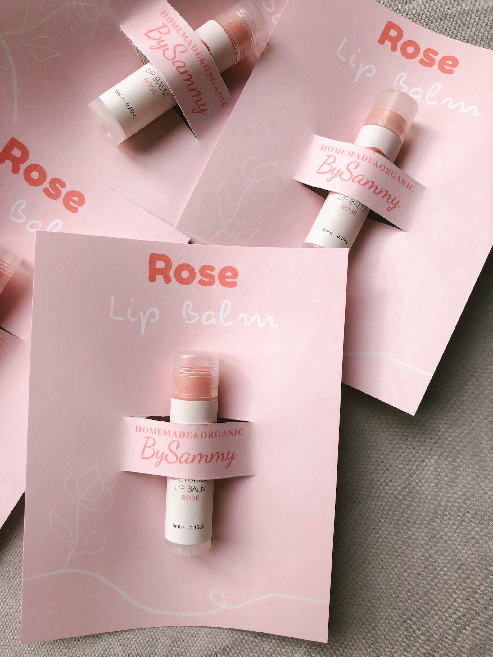 Rose Lip Balm Holder for Canva, Lip Balms Cards, Printable Cards ...