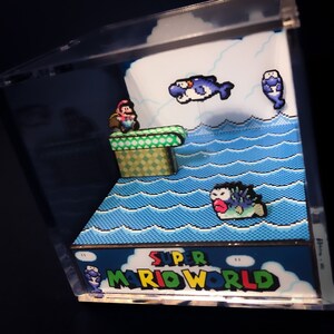 Super Mario World Diorama Cube - Swimming With the Dolphins - Video ...