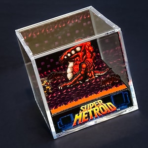 Super Metroid Diorama Cube - Alien Battle - Video Game Room Decoration ...