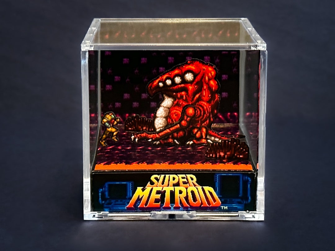 Super Metroid Diorama Cube - Alien Battle - Video Game Room Decoration ...