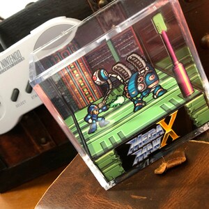 Mega Man X Diorama Cube - Video Game Room Decoration SNES - Etsy