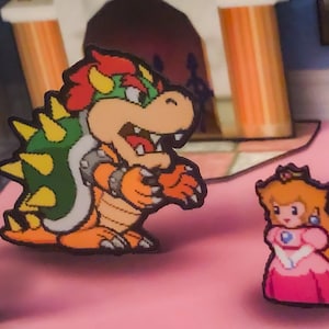Paper Mario 64 Diorama Cube: Princess Peach Trapped by Bowser - Desk ...