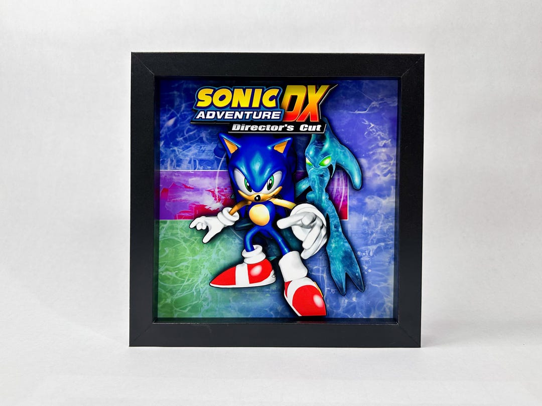 Sonic Adventure 1 DX: Cover Art 8"x8" Shadow Box - Video Game Room ...