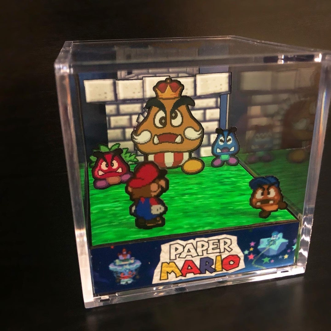 Paper Mario 64 Diorama Cube: King Goomba Diorama Cube - Video Game Room ...