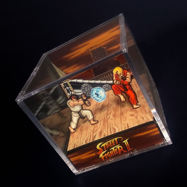 Street Fighter Diorama Cube - Ryu Vs. Ken - Video Game Room Decoration ...