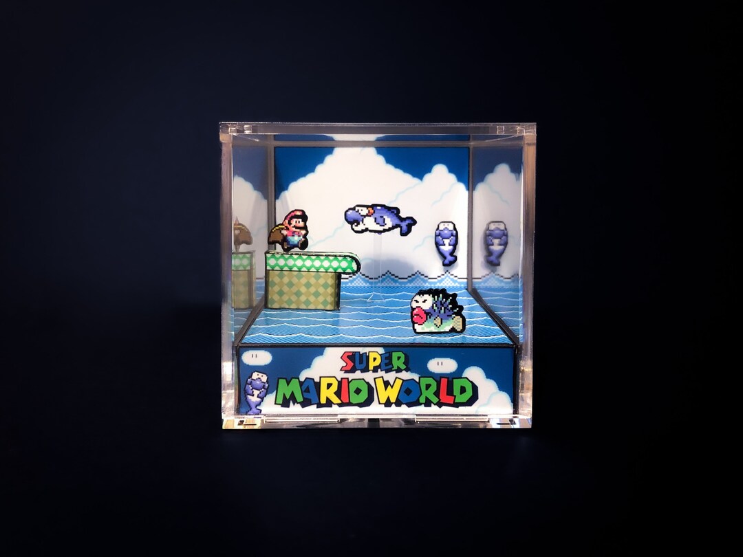 Super Mario World Diorama Cube - Swimming With the Dolphins - Video ...