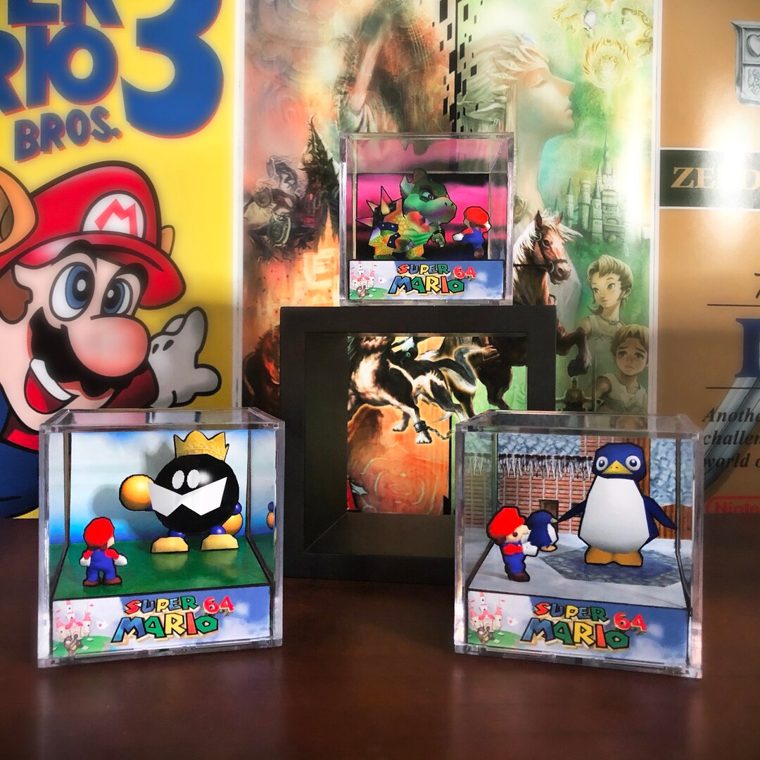 3 Cubes! Super Mario 64 Diorama Cube Collection - Video Game Room ...